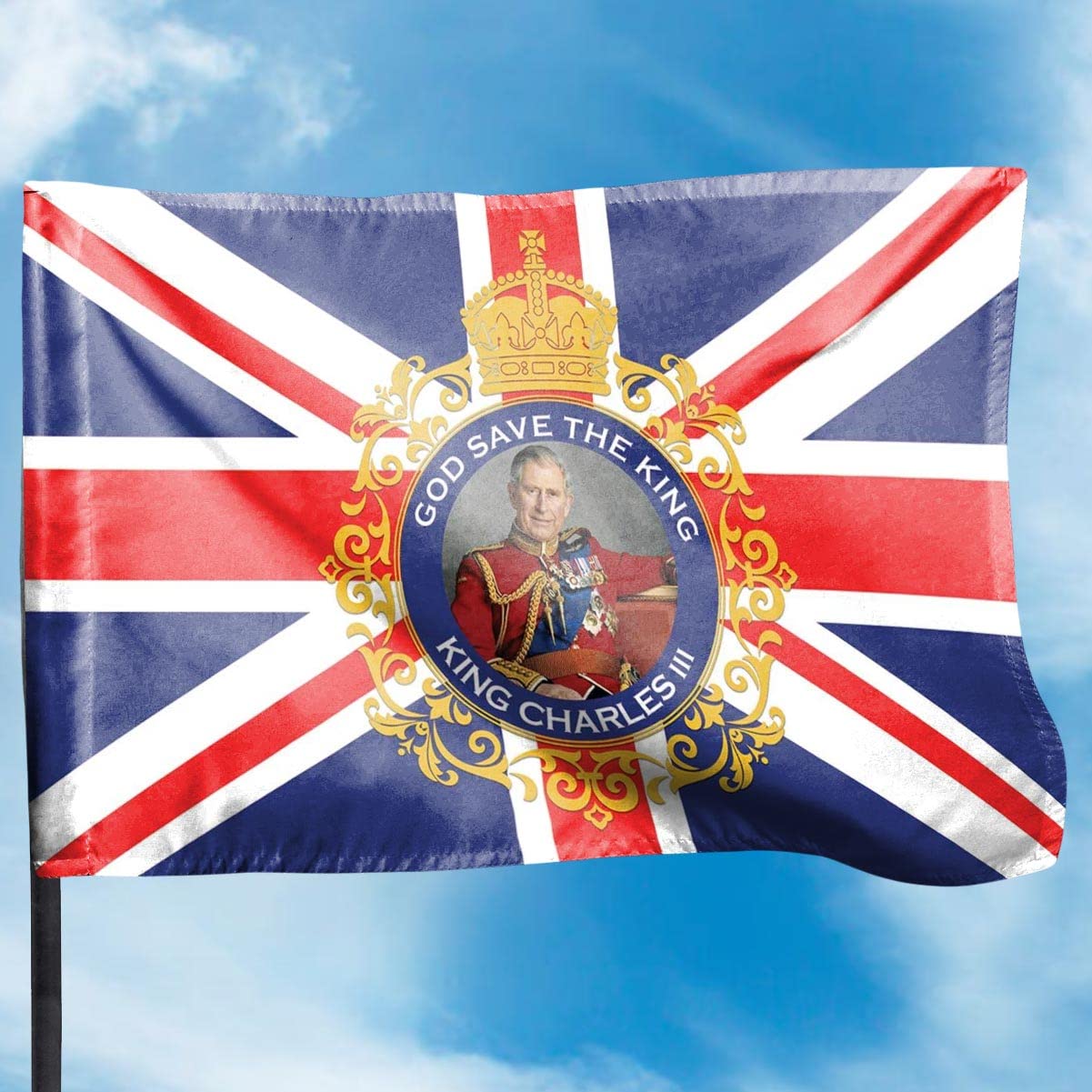 King Charles III Coronation Extra Large Union Jack Flag 5 x 3ft (150cm ...