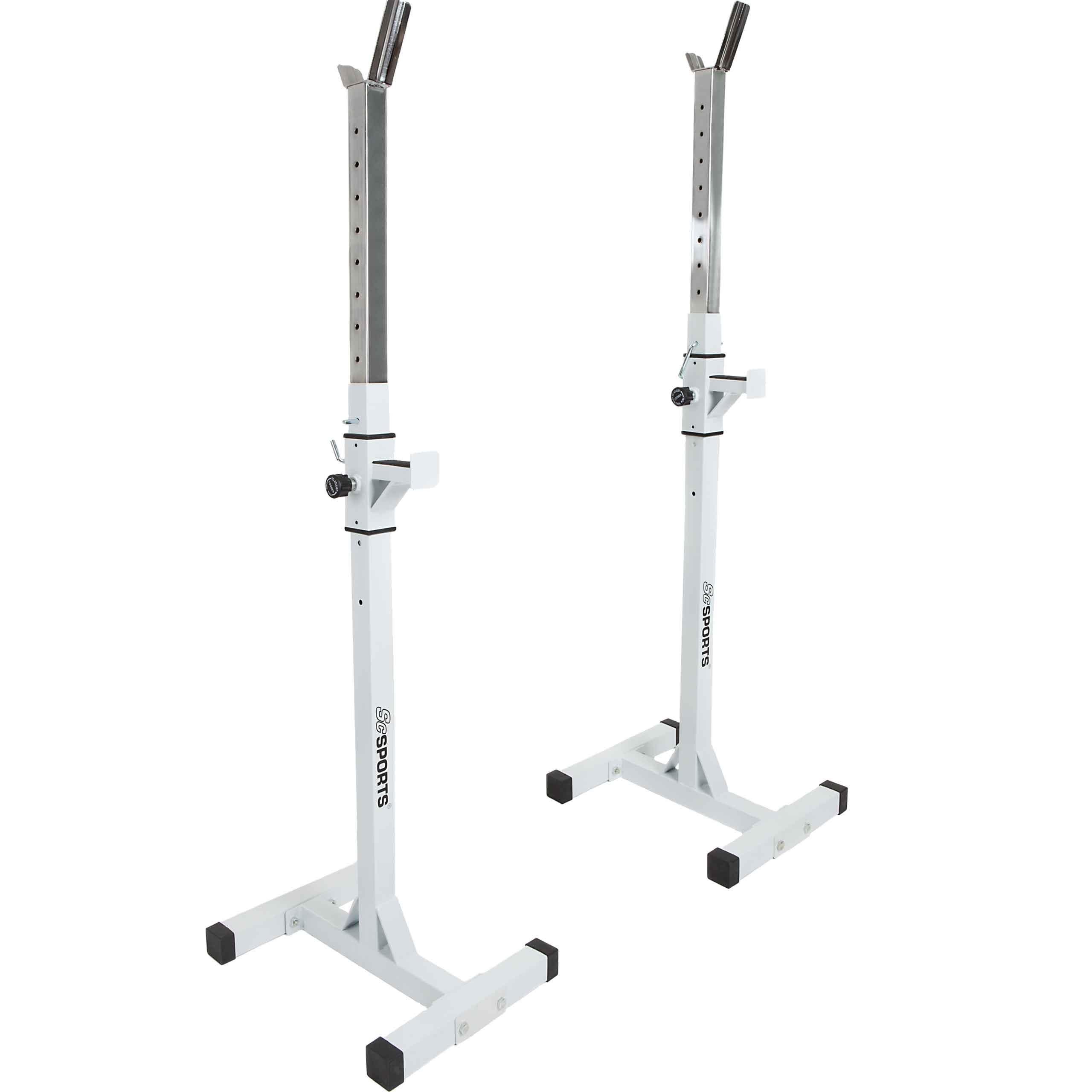 ScSPORTS Adjustable Barbell Stand, Two Single Stands in Black or White ...