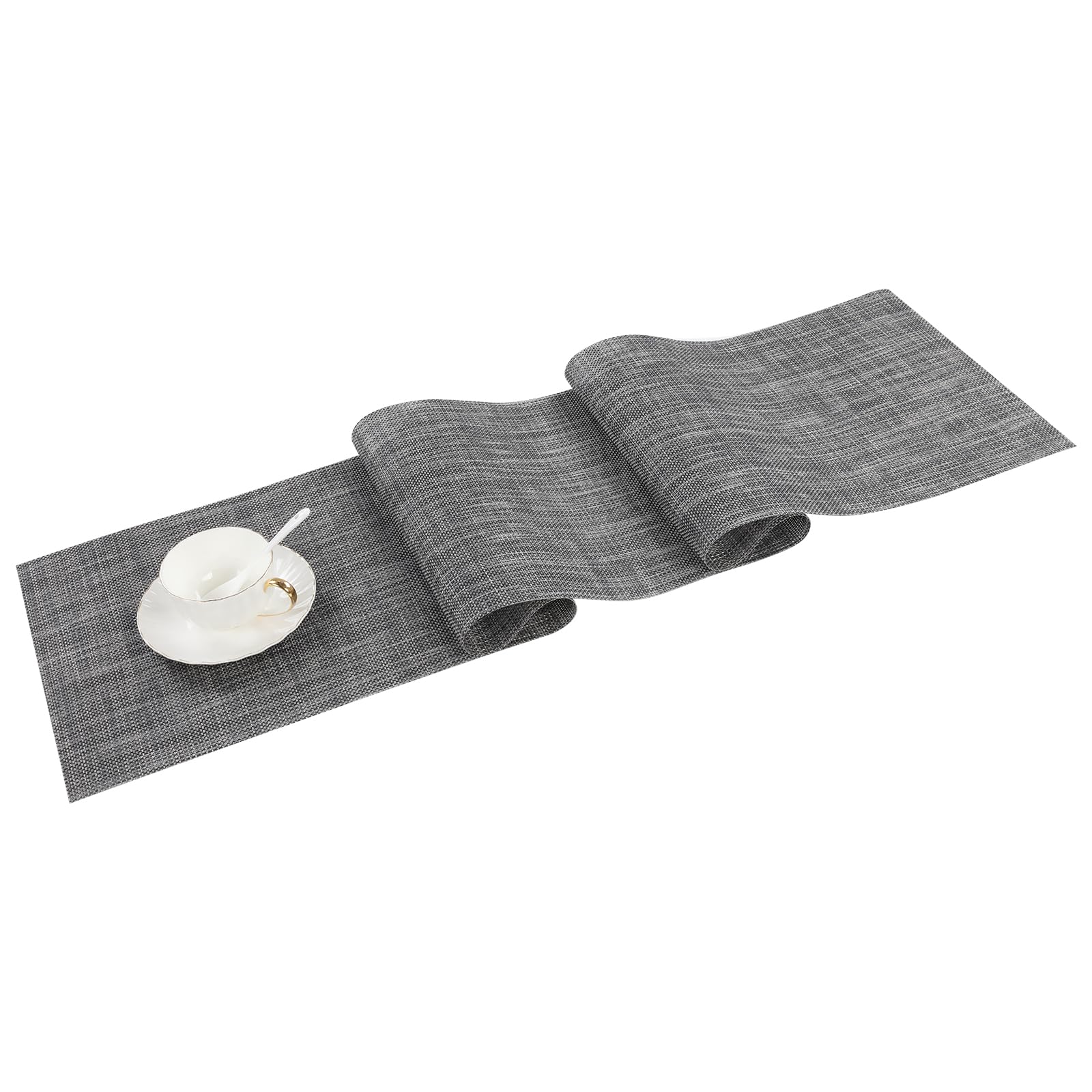 Amazon.com: SHACOS Table Runners 12 x 54 inch Woven Vinyl Linen Weave ...