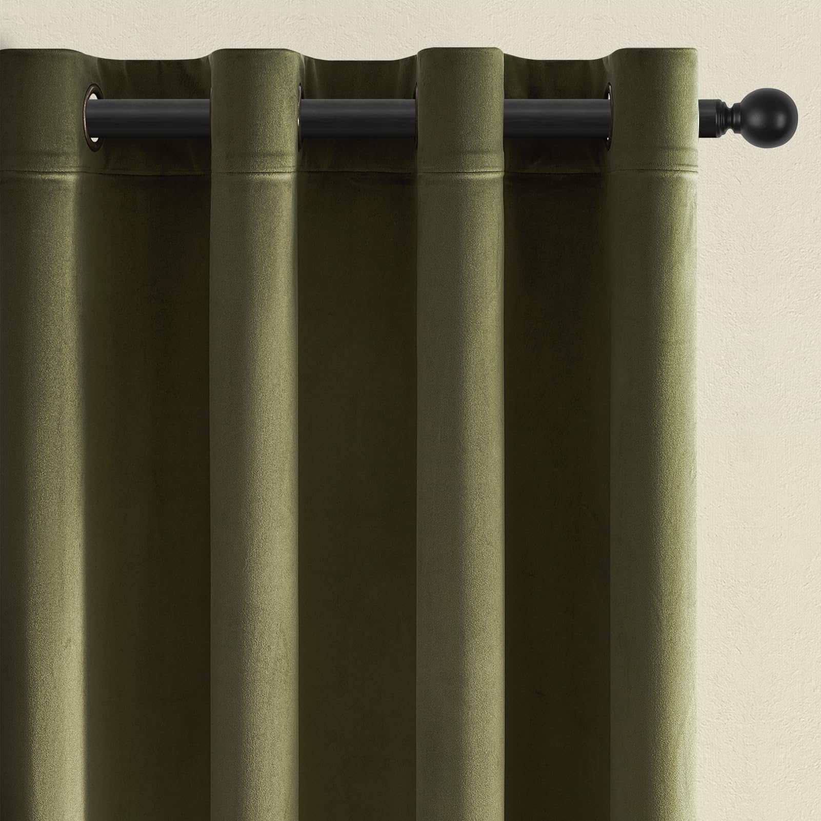 Amazon.com: Topfinel Olive Green Velvet Curtains 96 Inches Long ...