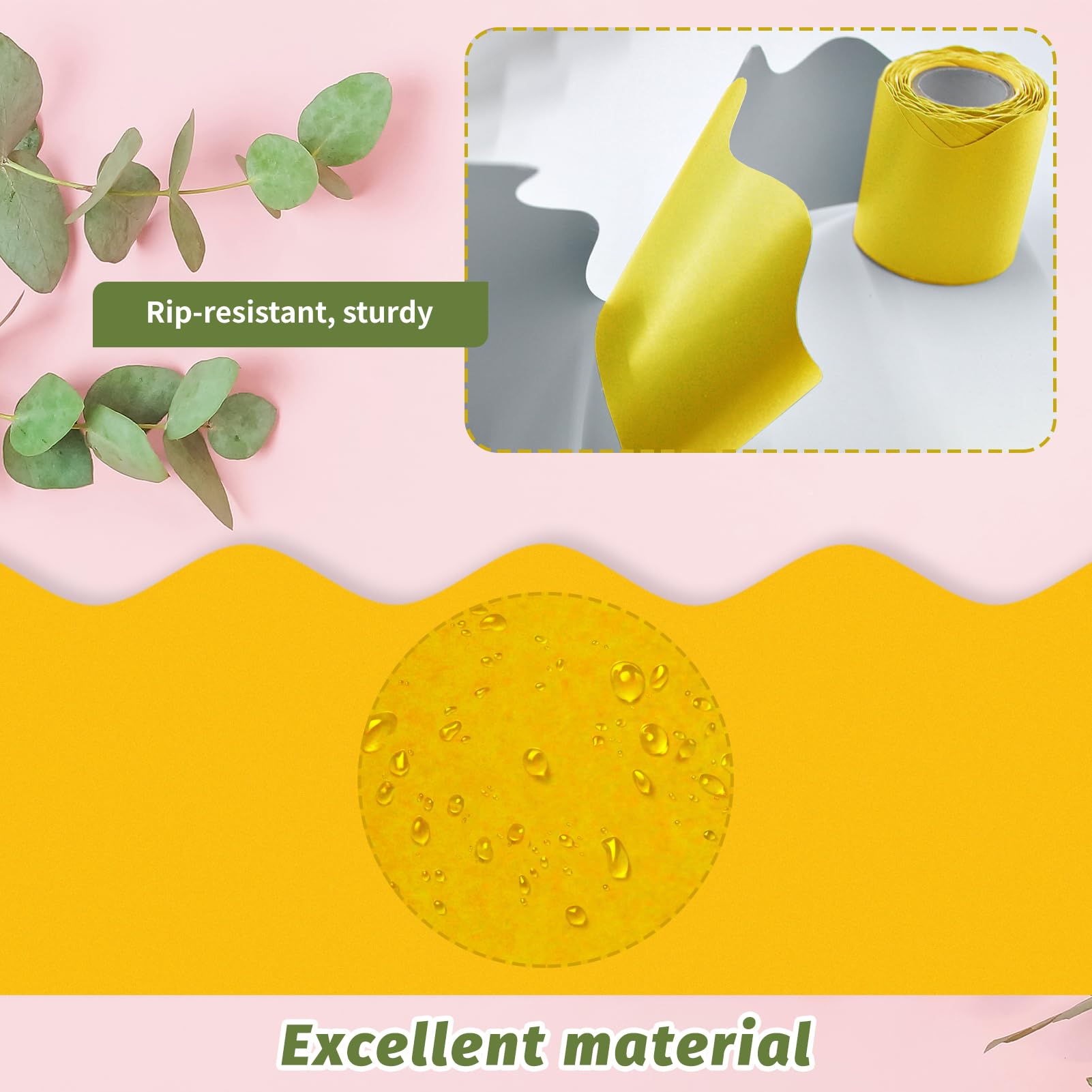 Snapklik.com : 8 Rolls 262.4 Ft Yellow Bulletin Board Borders - Yellow ...