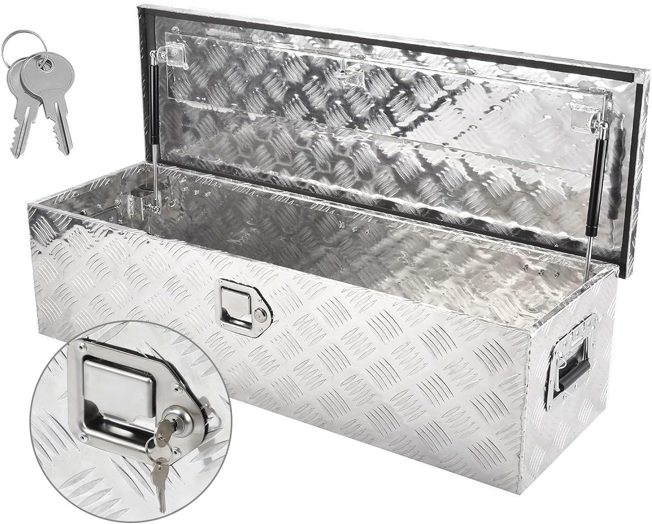 Amazon.co.jp: AuoKeer トラック工具箱 99*33*26cm アルミボックス 収納箱 ツールボックス トラック 荷台 ...