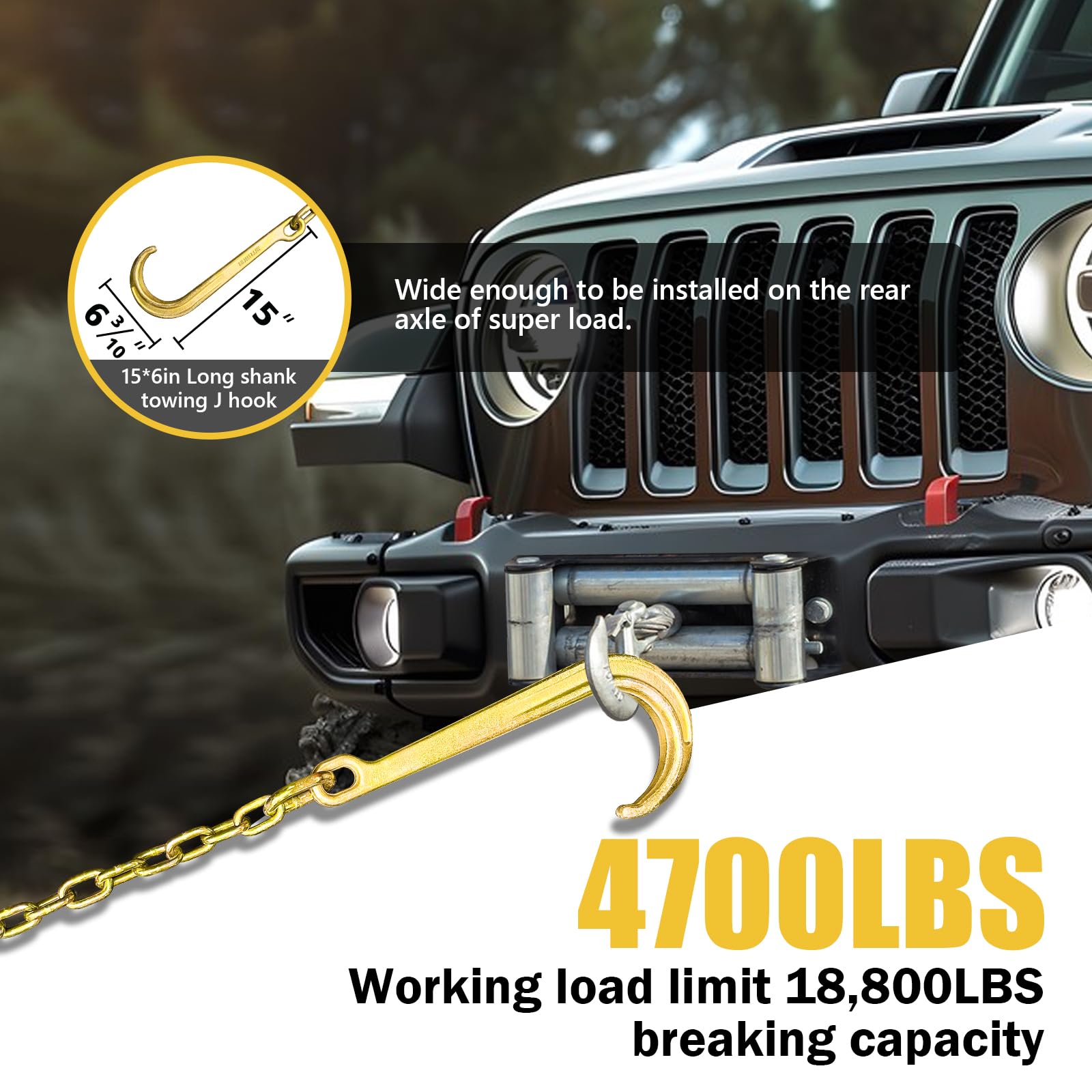 Snapklik.com : G80 J Hooks Tow Chain 5/16" X 10, Recovery Tow Hooks ...