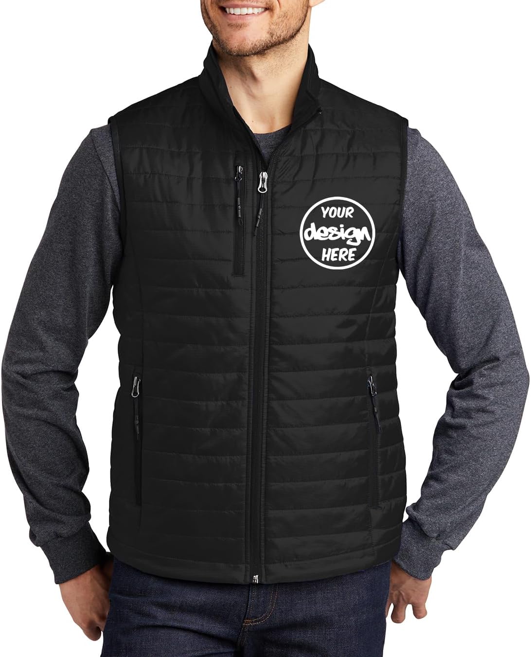 INK STITCH Men J851 Custom Personalized Embroidery Logo Texts Puffer ...