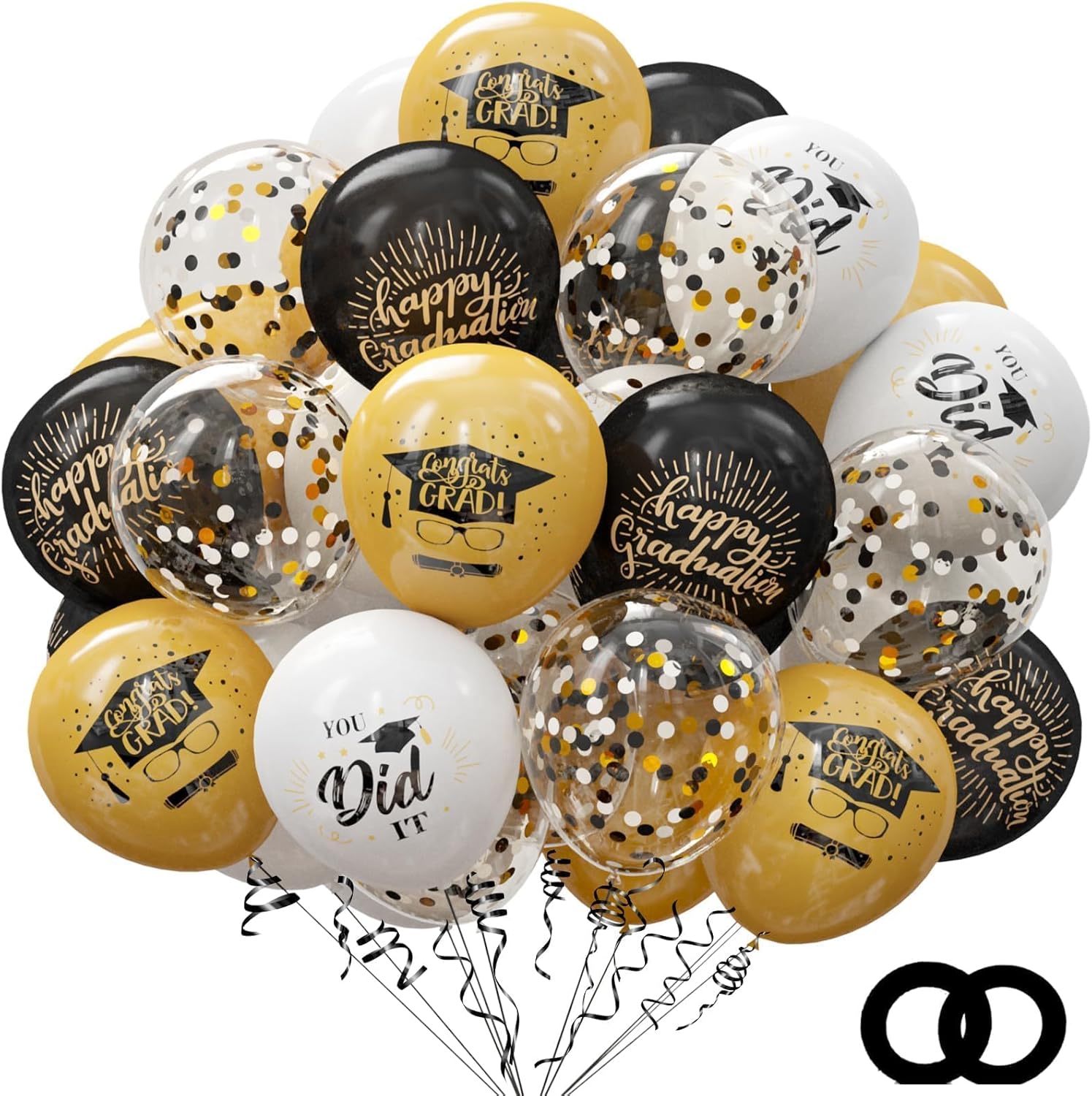 12 Inch Graduation Gold Confetti Balloons - 42 Piece Philippines | Ubuy