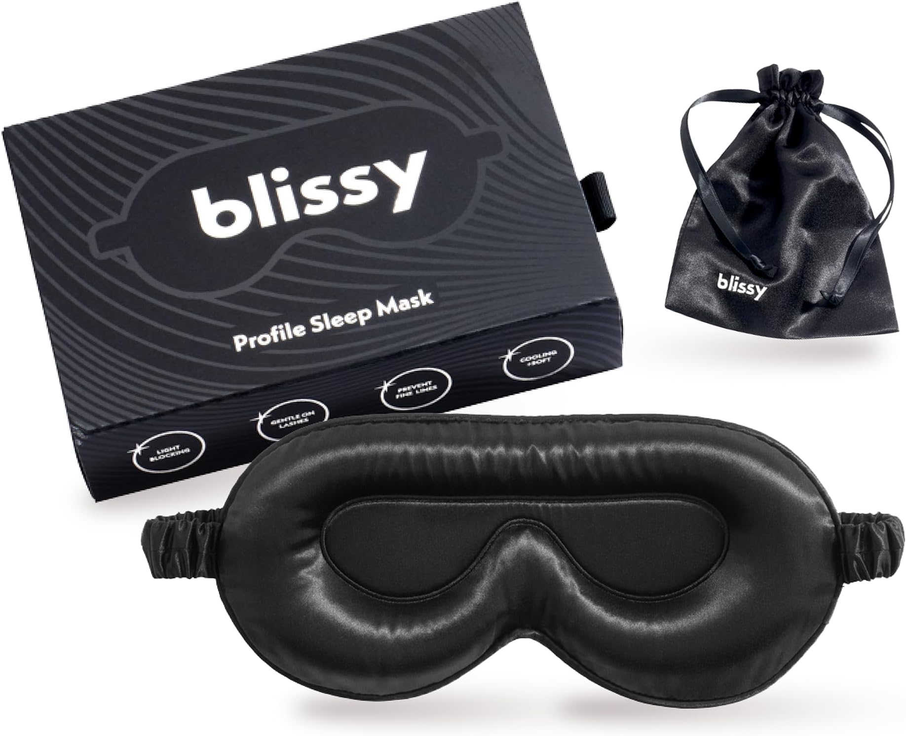 Amazon.com: Blissy Silk Sleep Mask - Silk Eye Sleeping Mask for Women ...