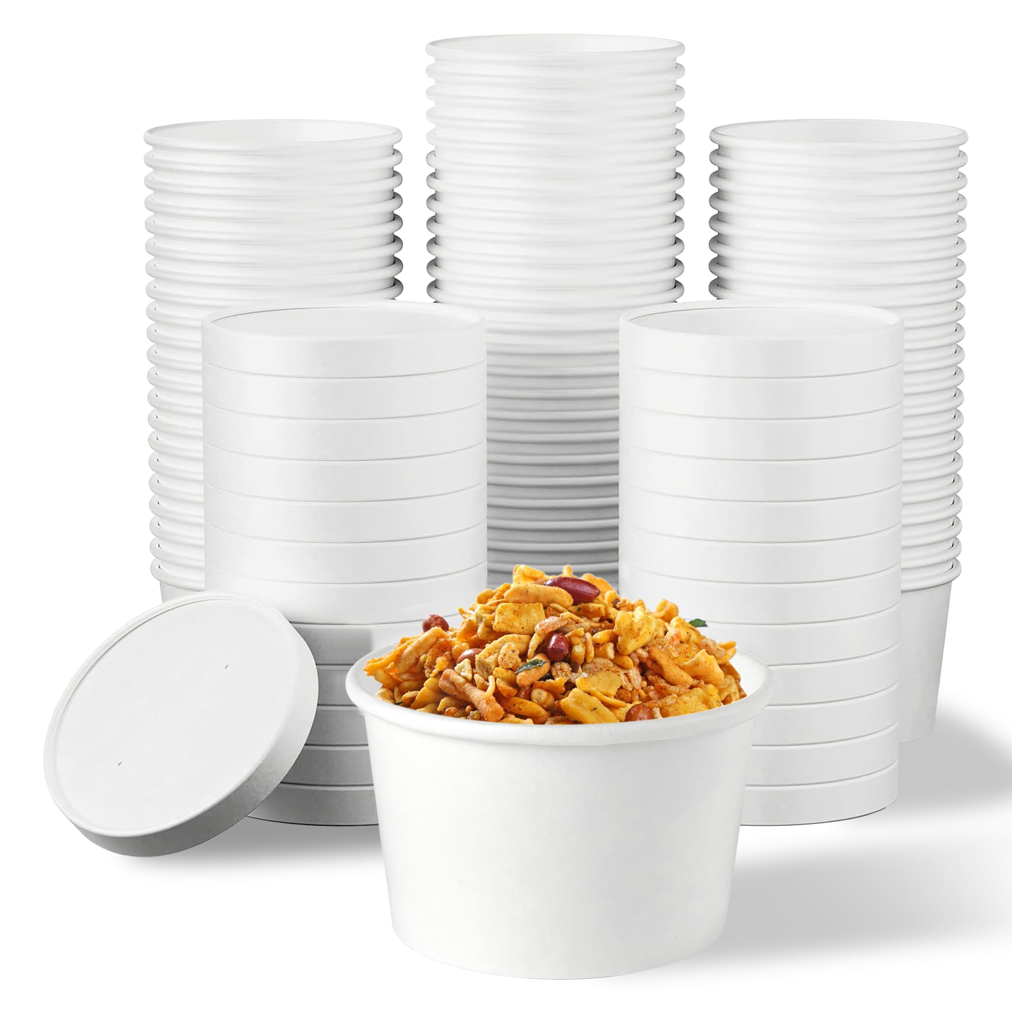 Amazon.com: Paper Ice Cream Cups with Lids [50 Pack - 8 Oz] Insulated ...