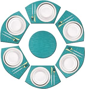 Amazon.com: PIGCHCY Wedge Shaped Placemats Set of 6 with Centerpiece ...