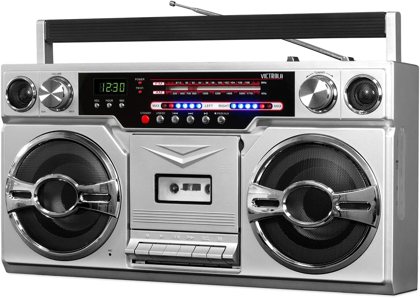 Amazon.com: Victrola 1980s Retro Bluetooth Boombox with Cassette Player ...