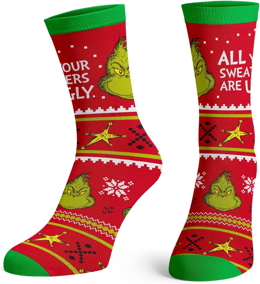 The Grinch Grinchmas Themed Crew Socks : Amazon.ca: Clothing, Shoes ...
