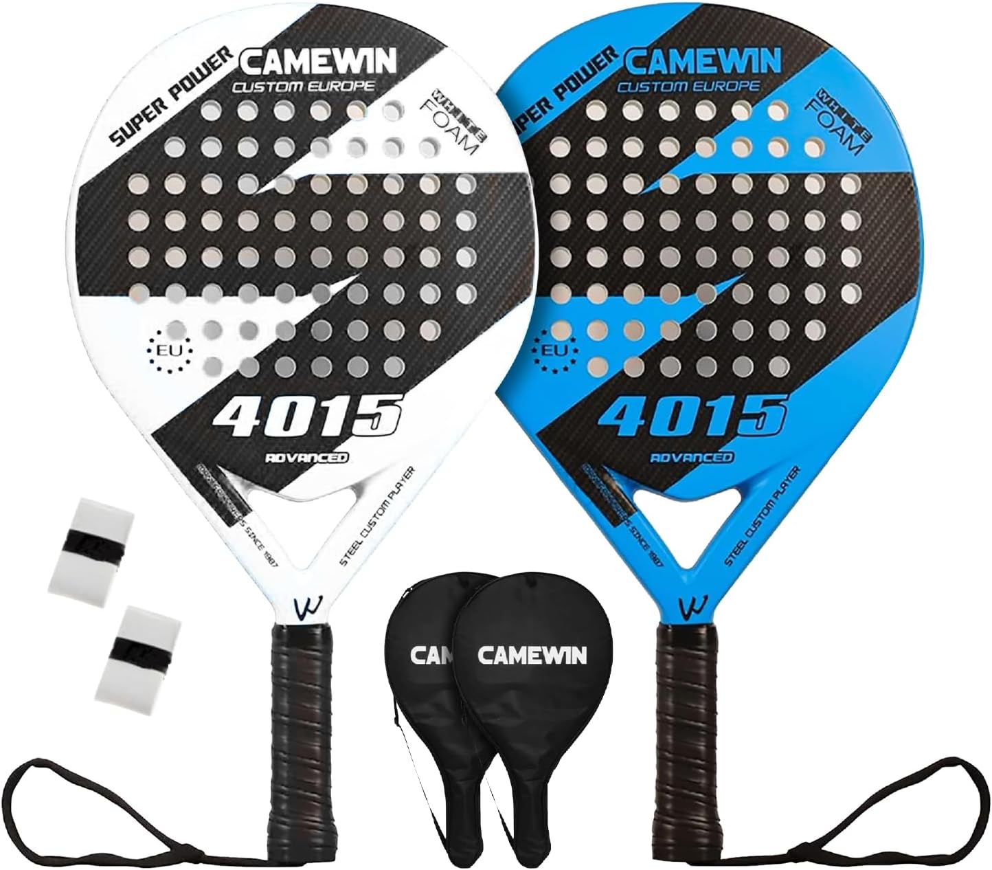 Camewin 4015 x2 Carbon Fiber Padel Racket Pro Pack - High-Performance ...