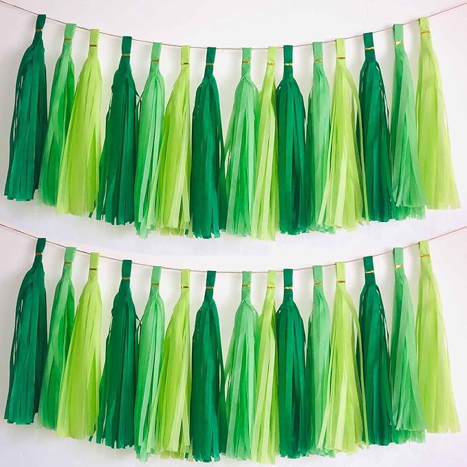 Amazon.com: We Moment Green Light Tissue Paper Tassels Party Tassel ...