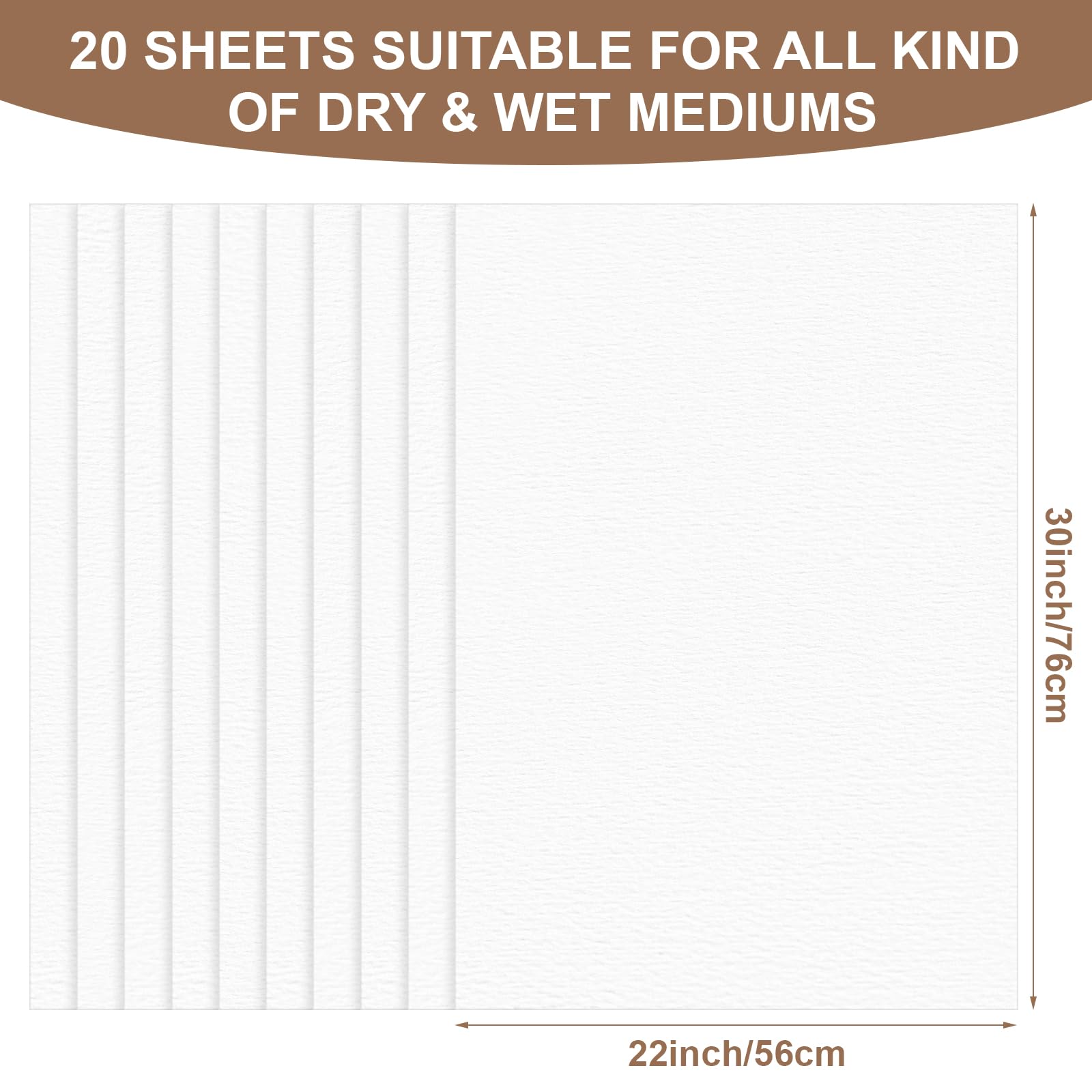 Snapklik.com : 10 Sheets Large Watercolor Paper 22 X 30 Inches, 140 Lb ...