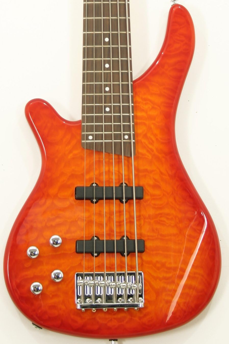 Amazon.com: Left Handed 6 String Electric Bass Guitar with Quilted ...