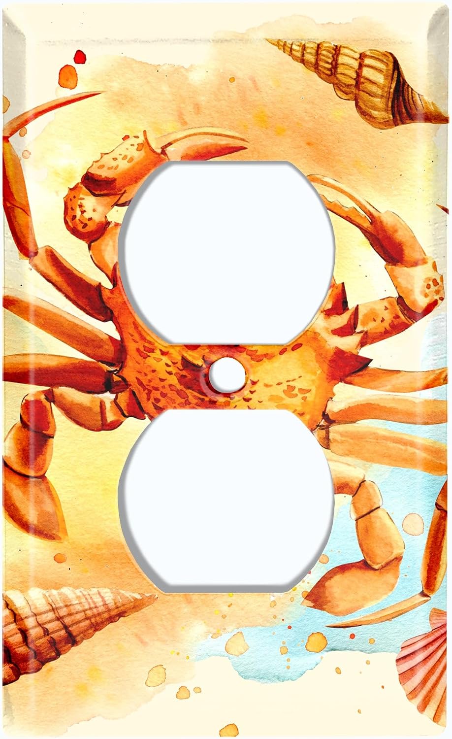Metal Light Switch Plate Cover Ocean Crab Beach Seashells SEA029 ...