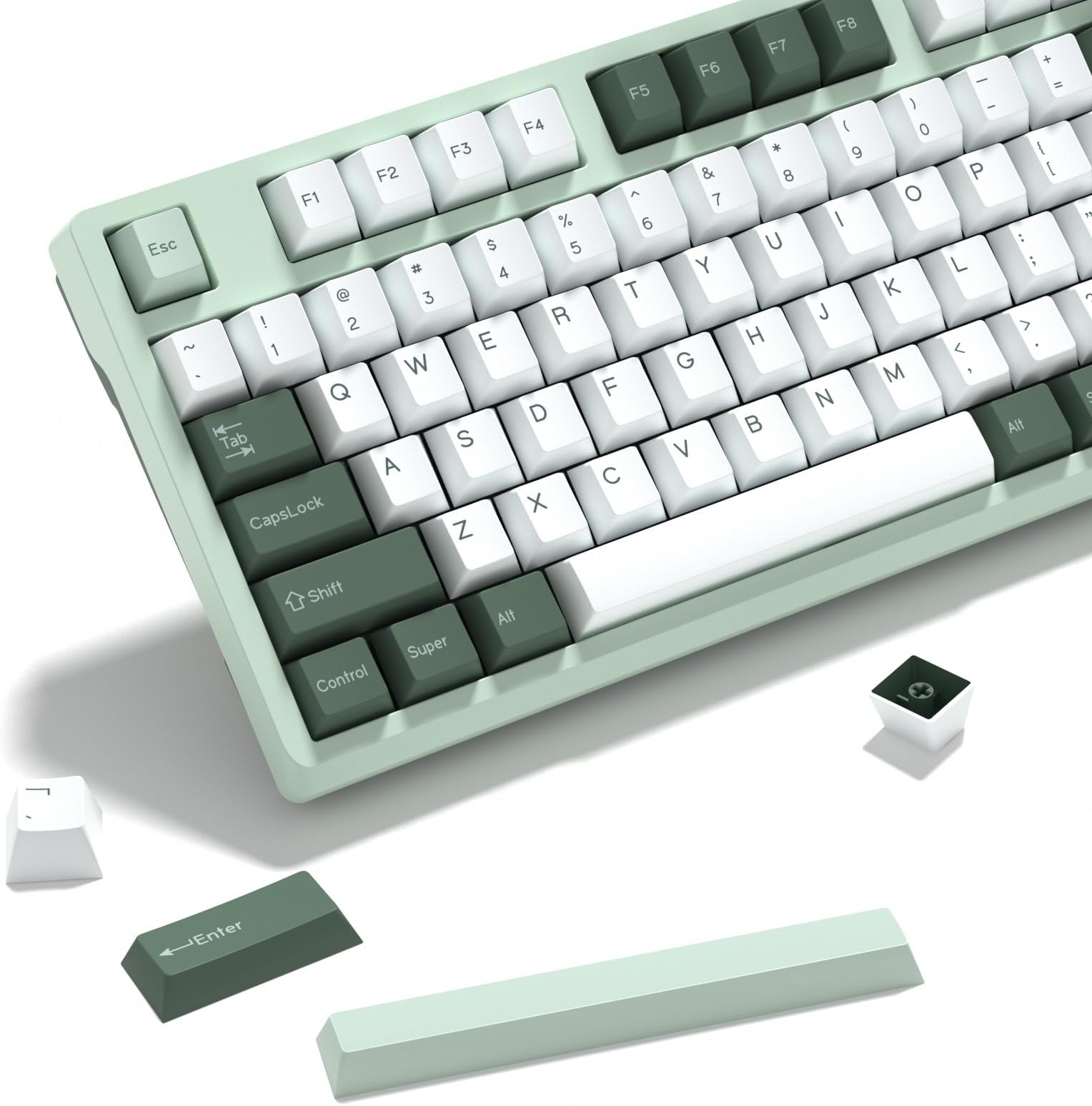 Amazon.com: KBDiy Botanical PBT Double Shot Keycap Set,176 Keys Green ...