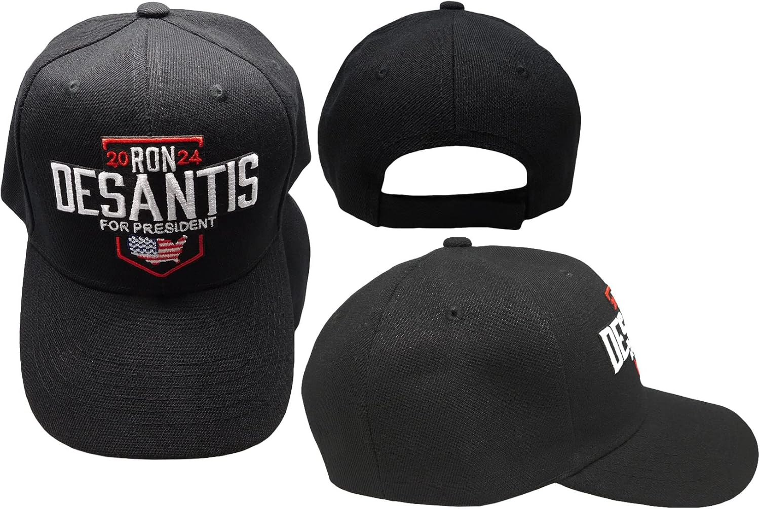 Trade Winds Ron Desantis for President 2024 USA Map Black Adjustable ...
