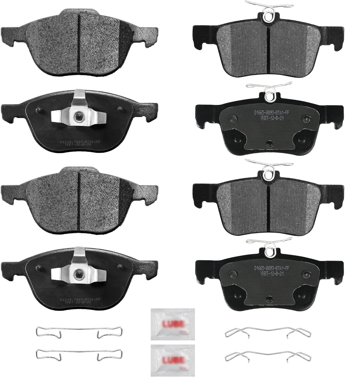 Amazon.com: ACB ZONE Front and Rear Disc Brake Pads Set Ceramic w ...