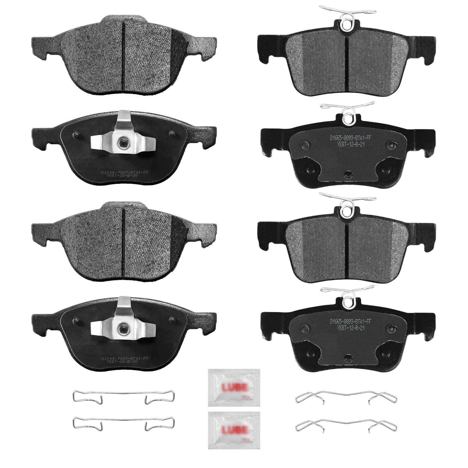 Amazon.com: ACB ZONE Front and Rear Disc Brake Pads Set Ceramic w ...