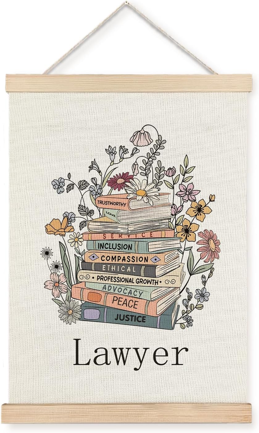 Amazon.com: BearCake Lawyer Floral Wall Art Office Decor,Lawyer Gifts ...