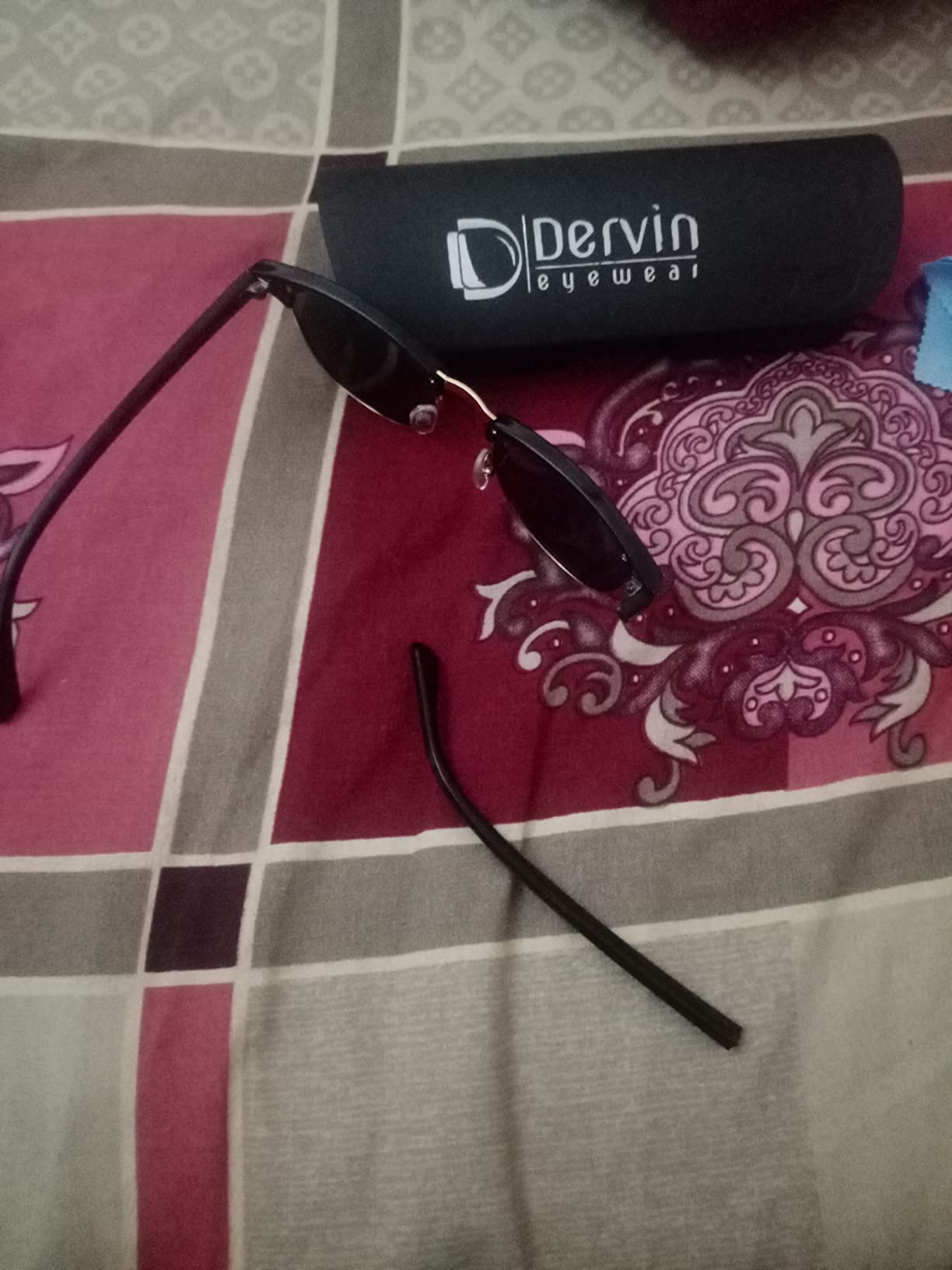 Dervin Black Lens Rectangular Sunglasses for Men and Women : Amazon.in ...