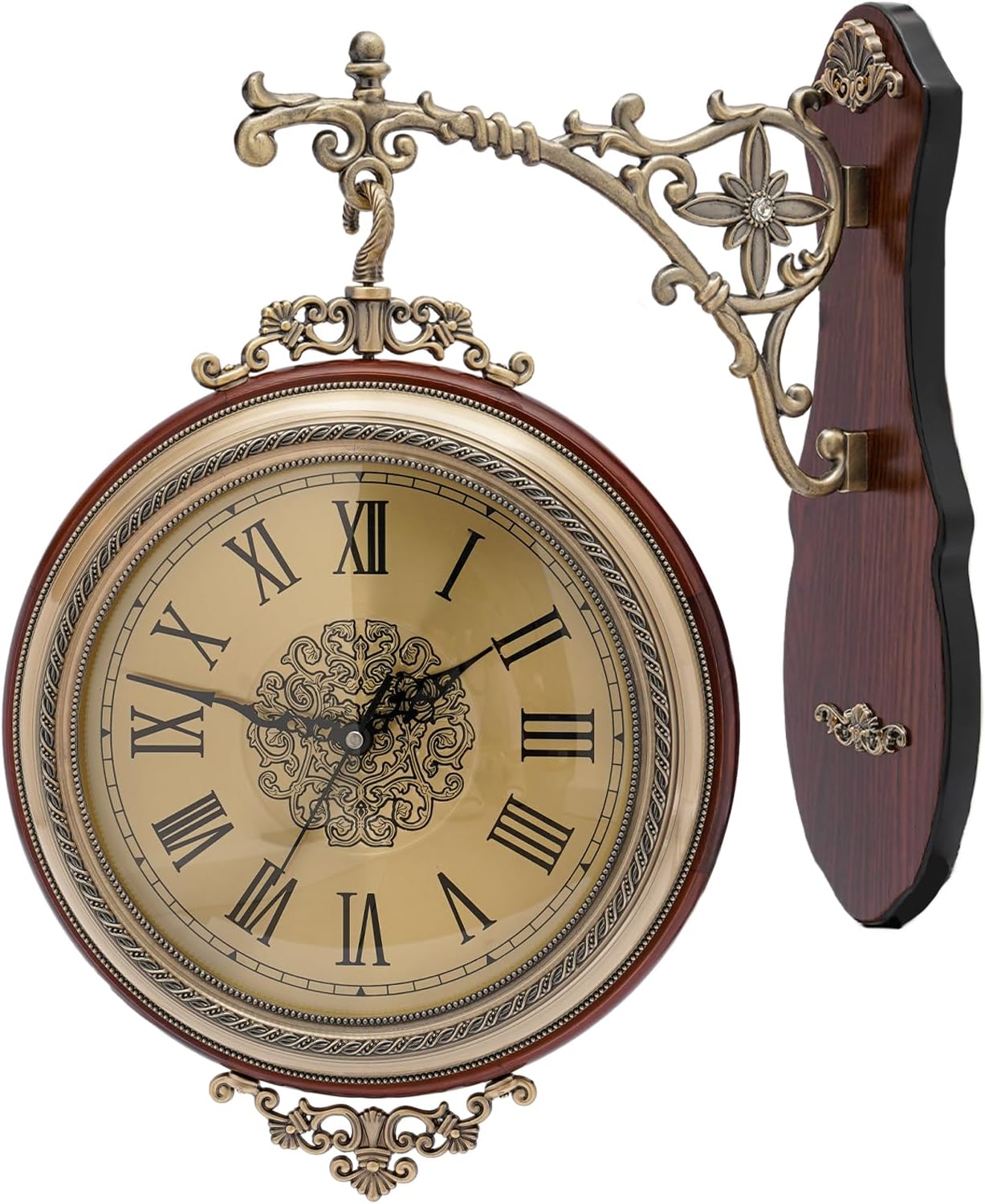 Amazon.com: TFCFL Vintage Double Sided Wall Clock, Retro 360° Rotating ...