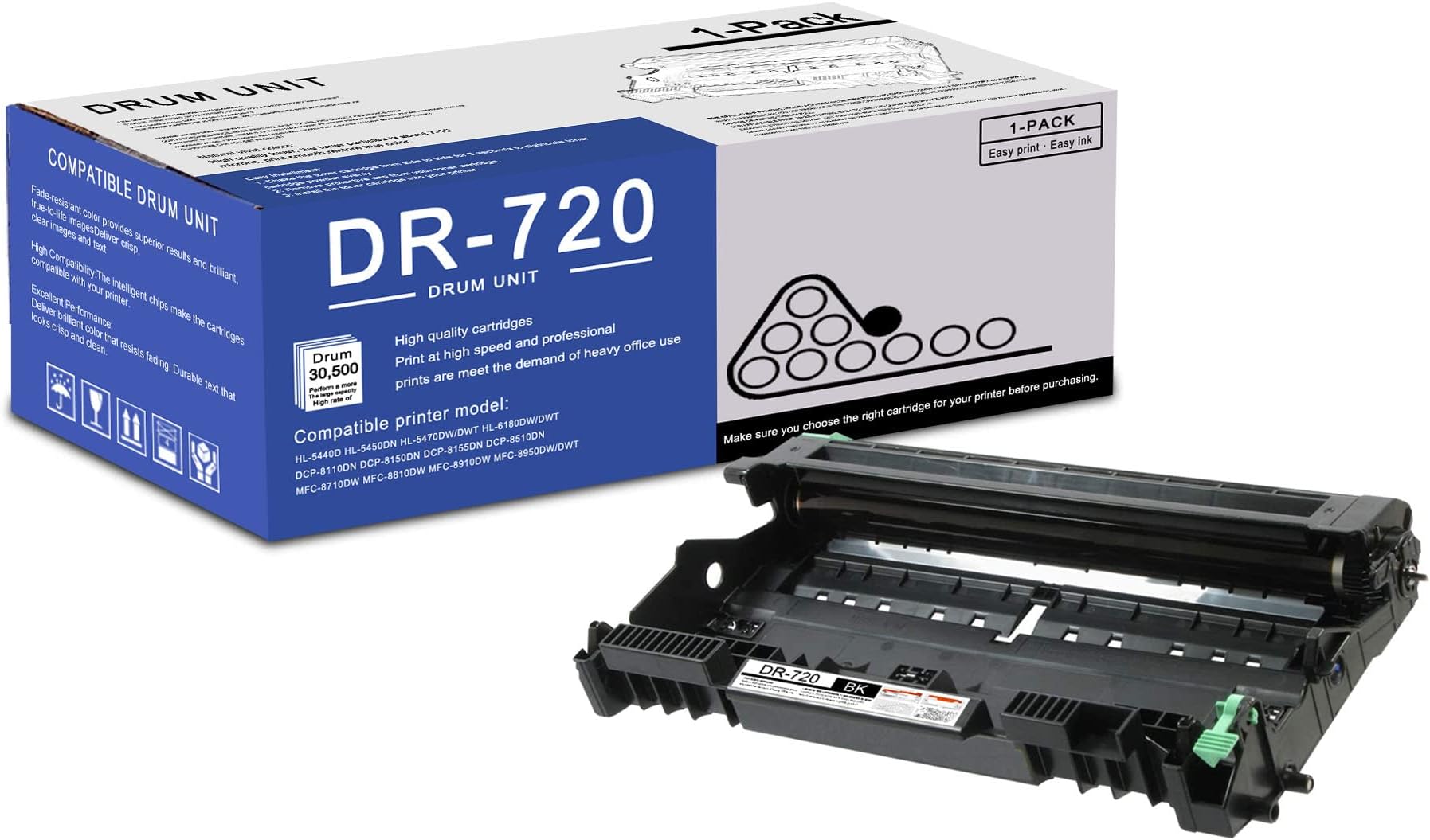 Amazon.com: 1 Pack DR720 DR-720 Black Drum Unit Compatible DR720 ...