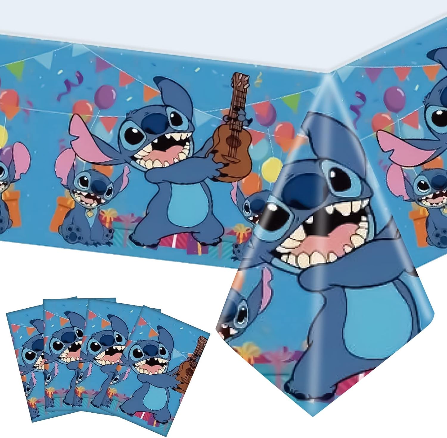 DKYURTW Mantel Lilo and Stitch de 4 piezas mantel de plástico de ...