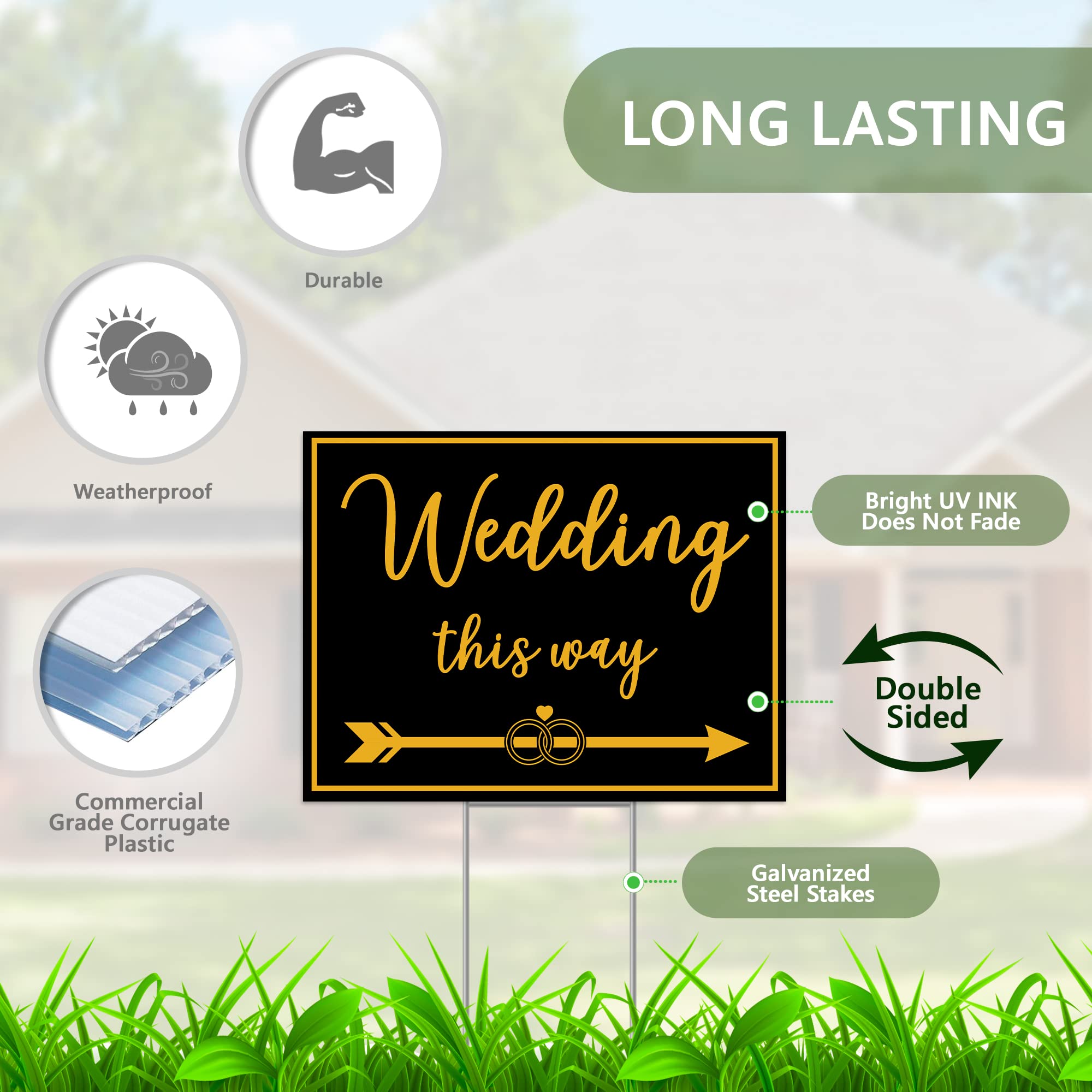 Large Double Sided Wedding Signage Wedding Directional Parking Signs ...