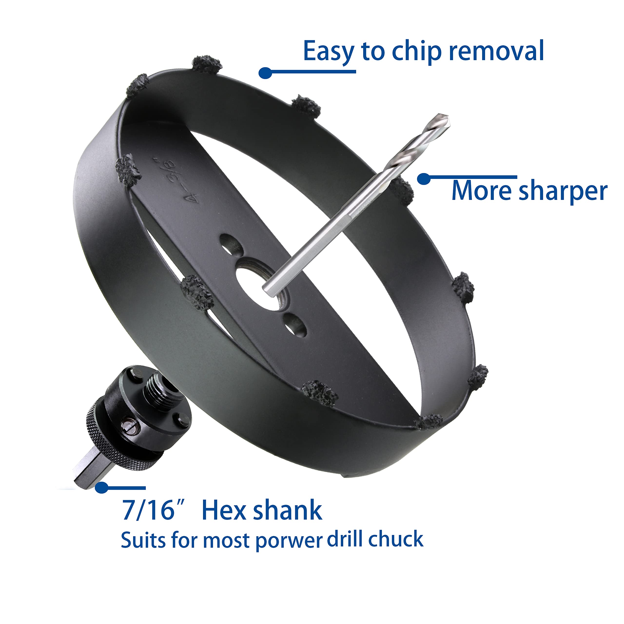 Recessed Light 6-3/8 Inch Carbide Hole Saw Cutter with Extra Gift for 6 ...