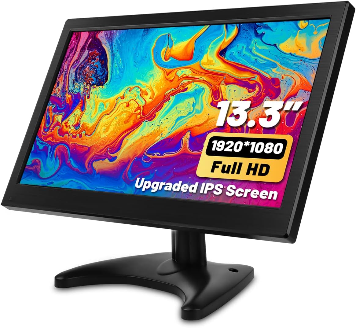 Amazon.com: Hikity 13.3 Inch Security Monitor, 1920 x 1080P Small ...