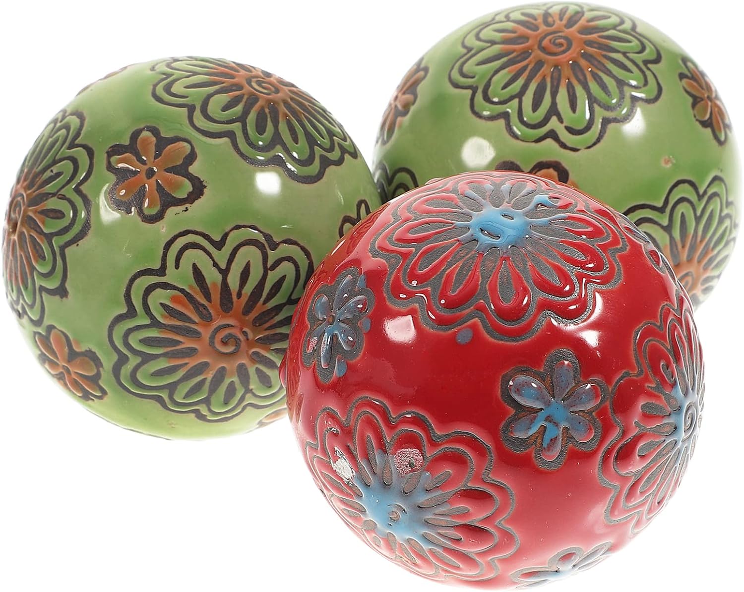 Amazon.com: Ceramics Balls 3pcs Decorative Globe for Centerpiece Bowls ...