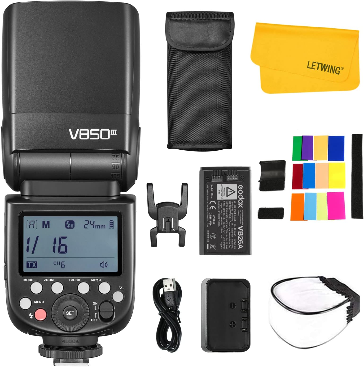Godox V850III Flash Camera Flash, 76Ws GN60 2.4G 1/8000 HSS Speedlight ...