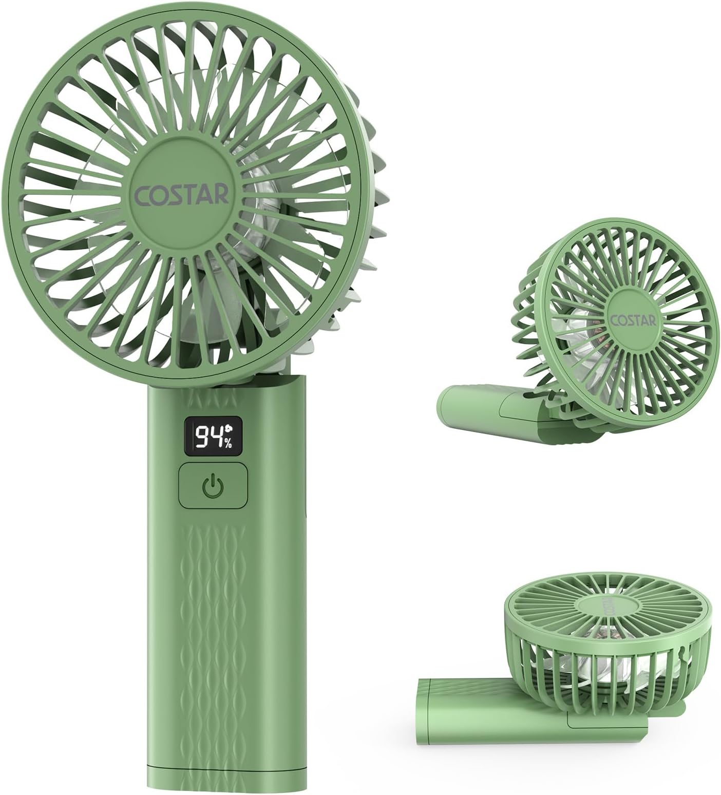 COSTAR Handheld Fan, 180° Foldable Desk Fan, Brushless Motor Portable ...