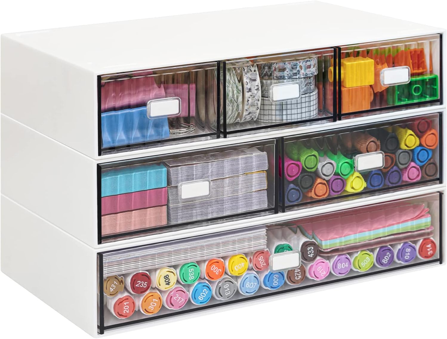 Amazon.com: 3 Tier Stackable Desk Organizer with 6 Drawers, YOCOMEY ...