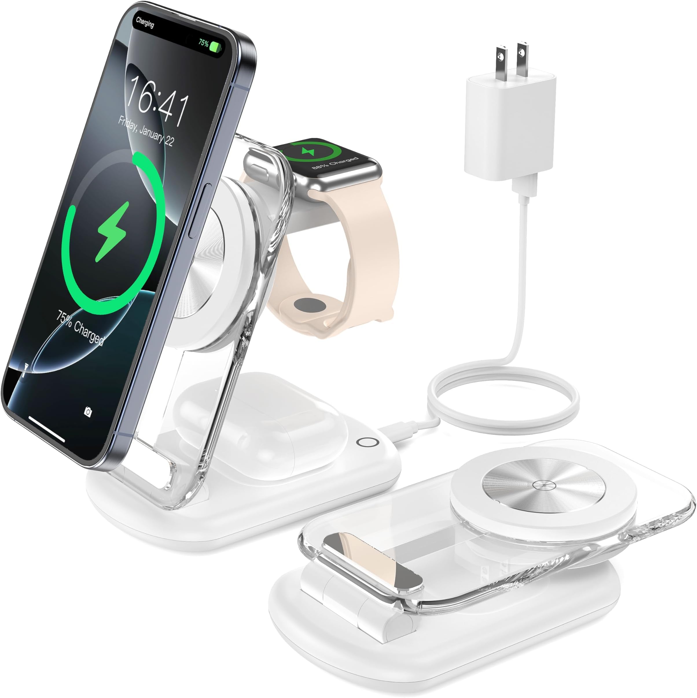 Amazon.com: Fast Wireless Charging Station, Foldable for Travel w/Light ...