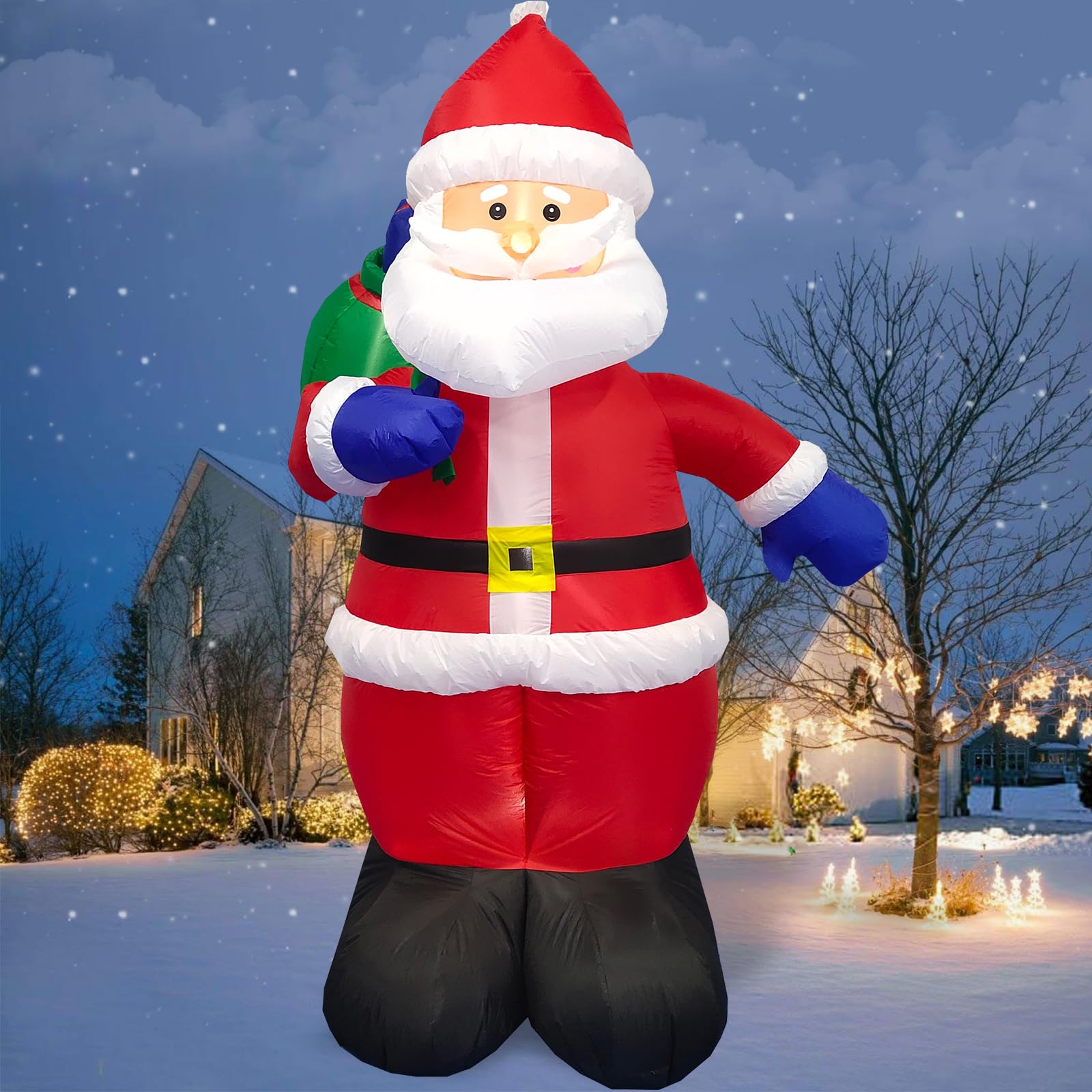 Amazon.com: Danxilu 8 FT Christmas Inflatable Santa Outdoor Decoration ...