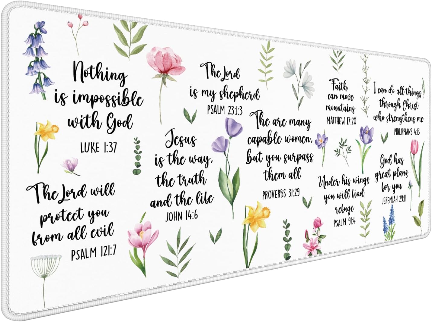 Amazon.com: Foritho Christian Inspirational Floral Large Mouse Pad 31 ...