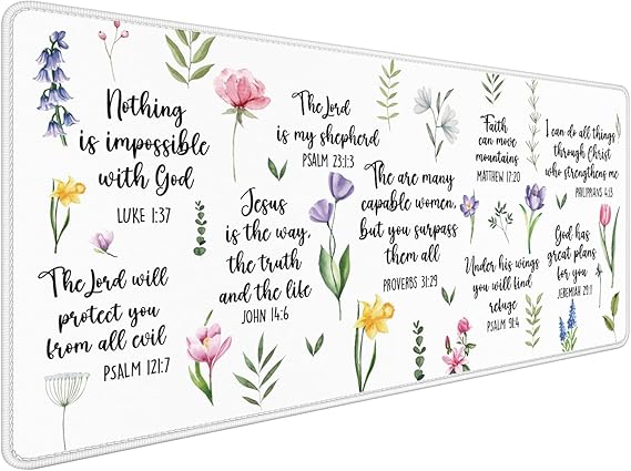 Amazon.com: Foritho Christian Inspirational Floral Large Mouse Pad 31 ...