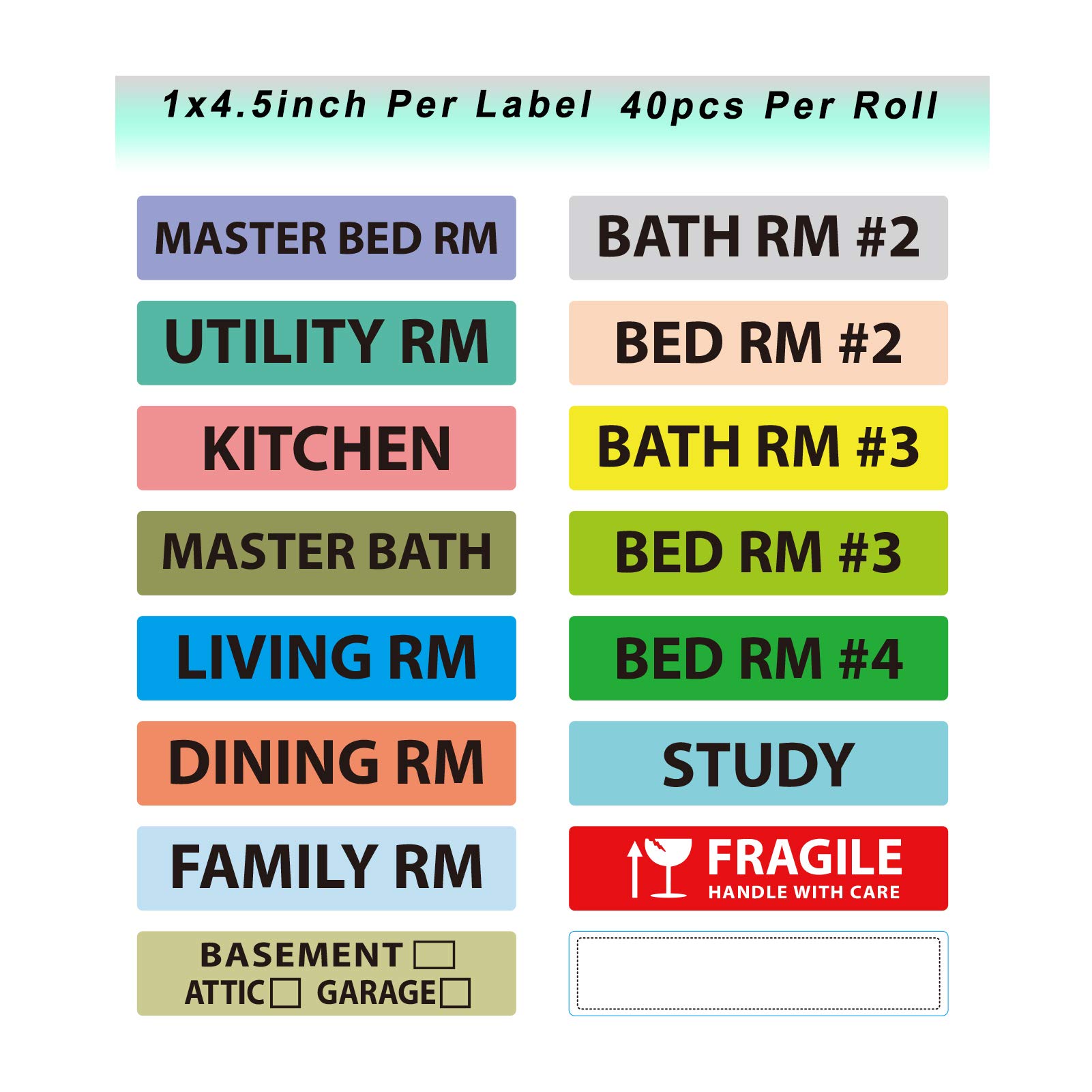 Snapklik.com : Home Moving Labels - 14 Rolls Color Coded Packing Labels ...