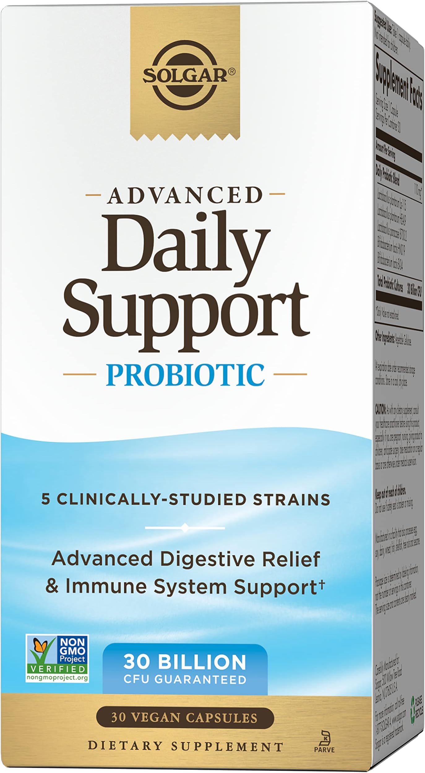 Amazon.com: Solgar Advanced Daily Support Probiotic, 30 Vegan Capsules ...