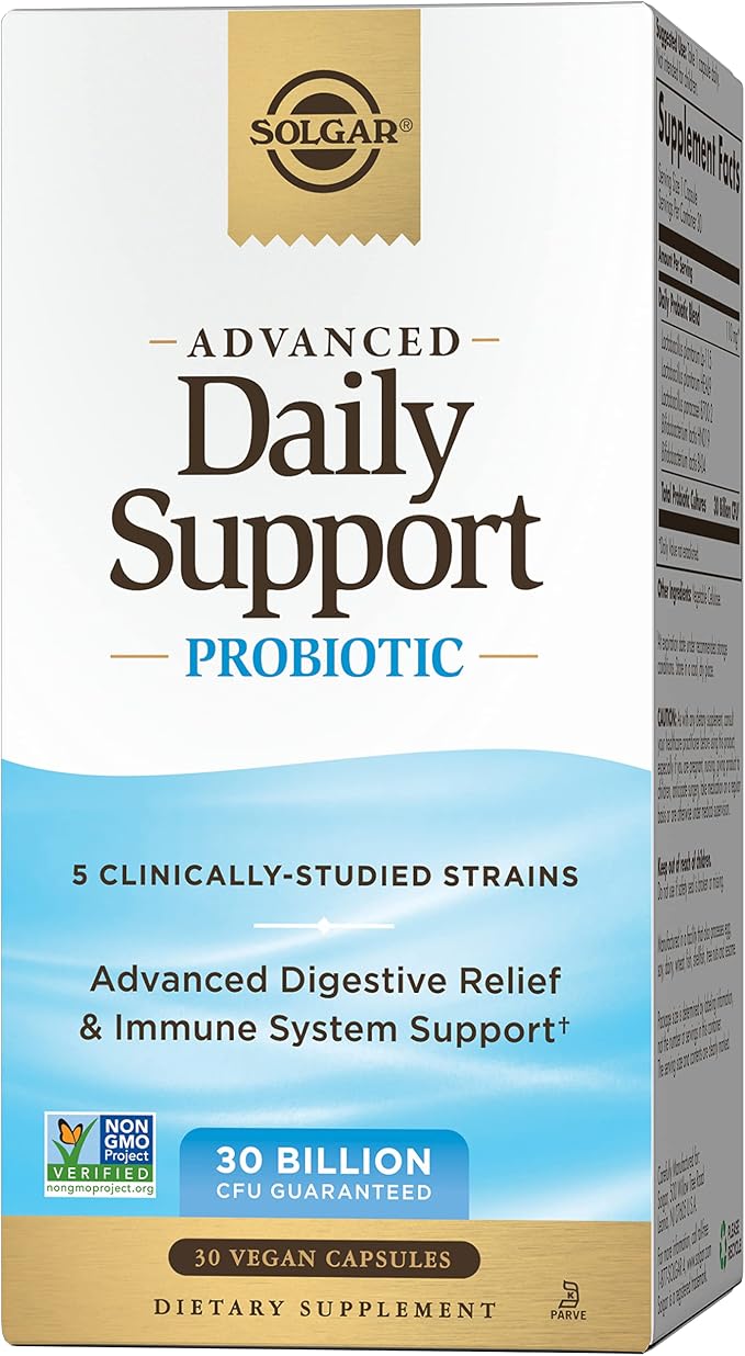Amazon.com: Solgar Advanced Daily Support Probiotic, 30 Vegan Capsules ...