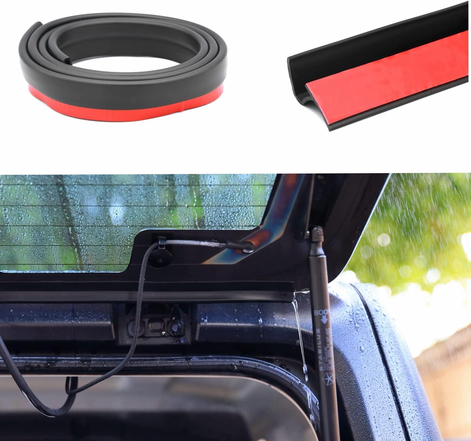 Amazon.com: JVMA Rear Window Drain Rain Deflector Tailgate Glass Rain ...