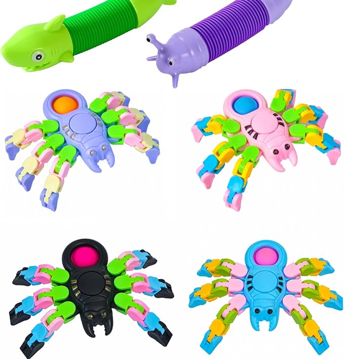 Amazon.com: Fidget Spider,4 Pcs Spider Sensory Toys,Decompression ...