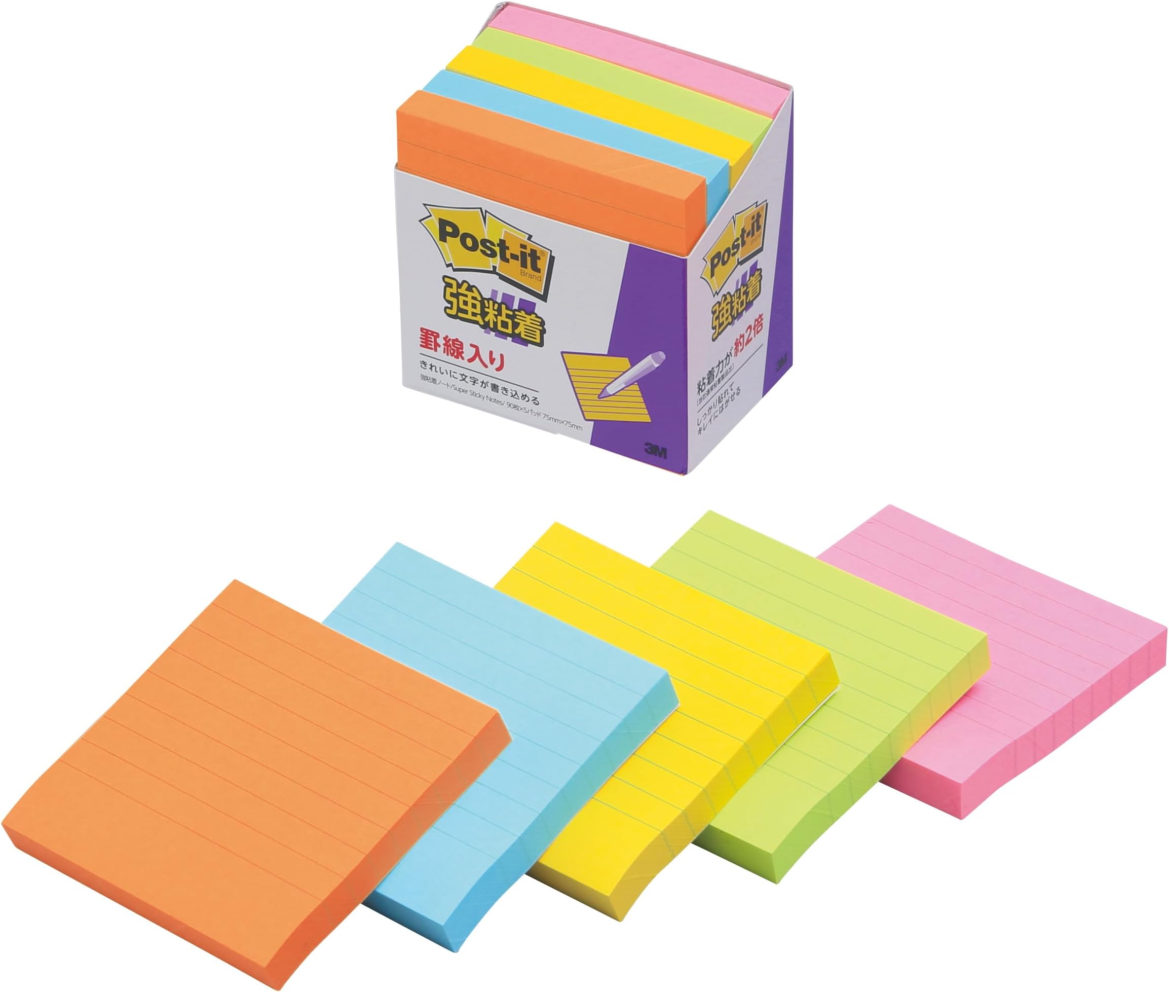 Amazon.co.jp: 100枚*7冊 付箋 75x75mm 蛍光 付箋紙 ふせん おしゃれ メモ付箋正方形 カラー付箋 便利ふせん 蛍光 メモ帳 手帳 文房具用品 学習用 職場用 ...