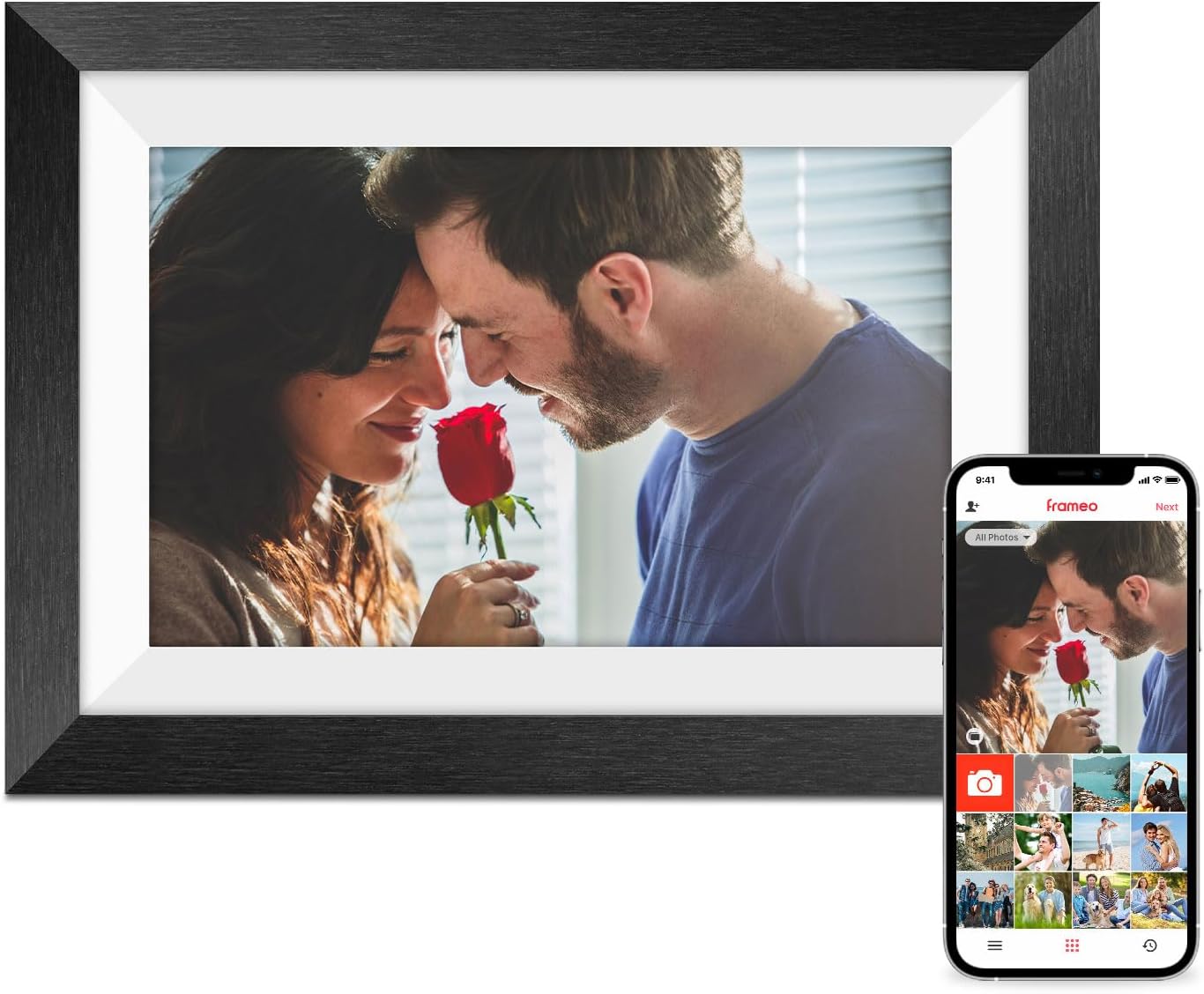 Amazon.com : Apveelveer Digital Picture Frame WiFi, 10.1 Inch Frameo ...