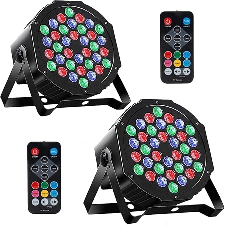 Amazon.com: LUNSY Dj Lights, 36 LED Par Lights Stage Lights with Sound ...