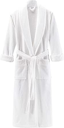 Topline Selections Velour Terry Bathrobe Unisex (Men/Women) (White ...