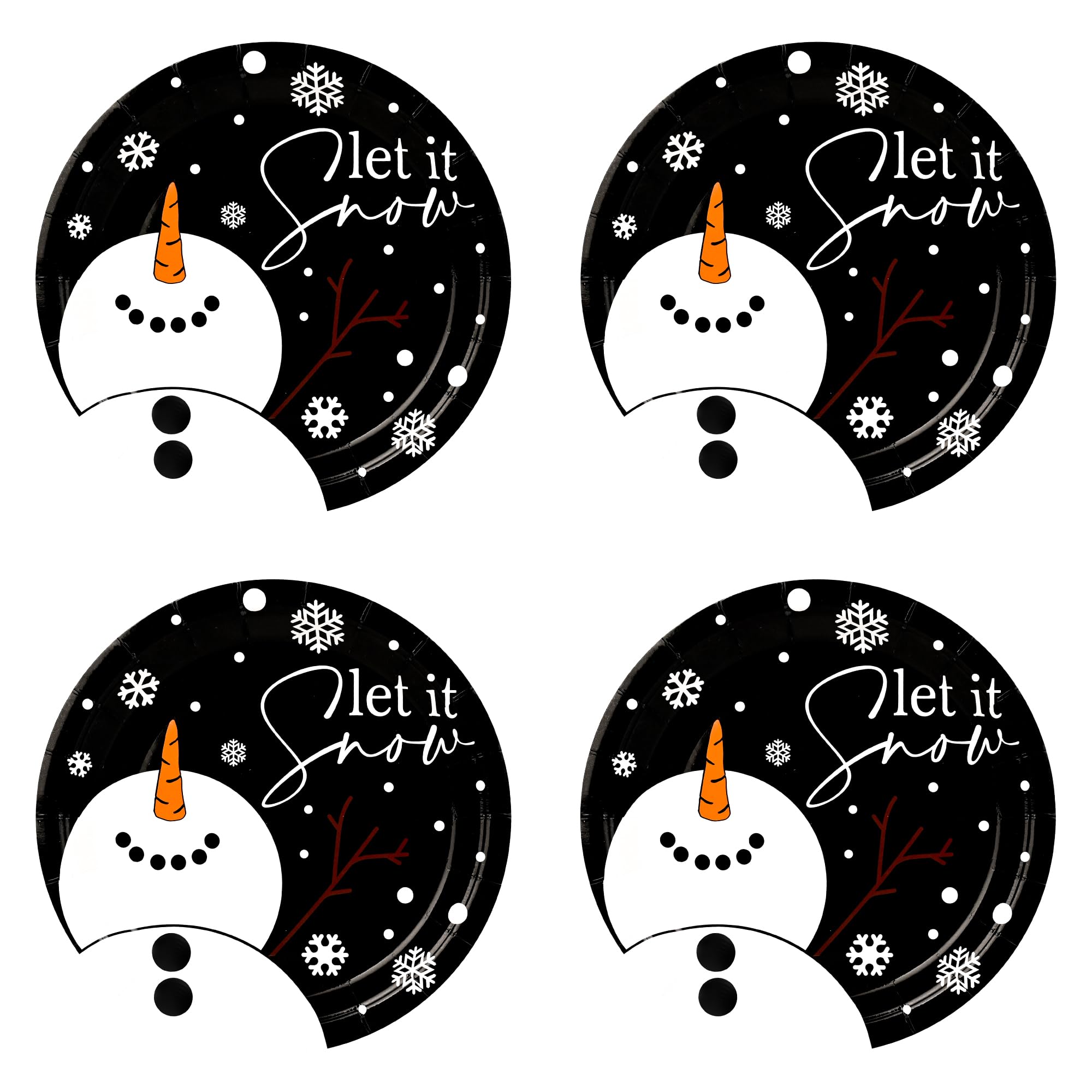 Amazon.com: AimFun Christmas Party Plates Let It Snow Disposable Paper ...