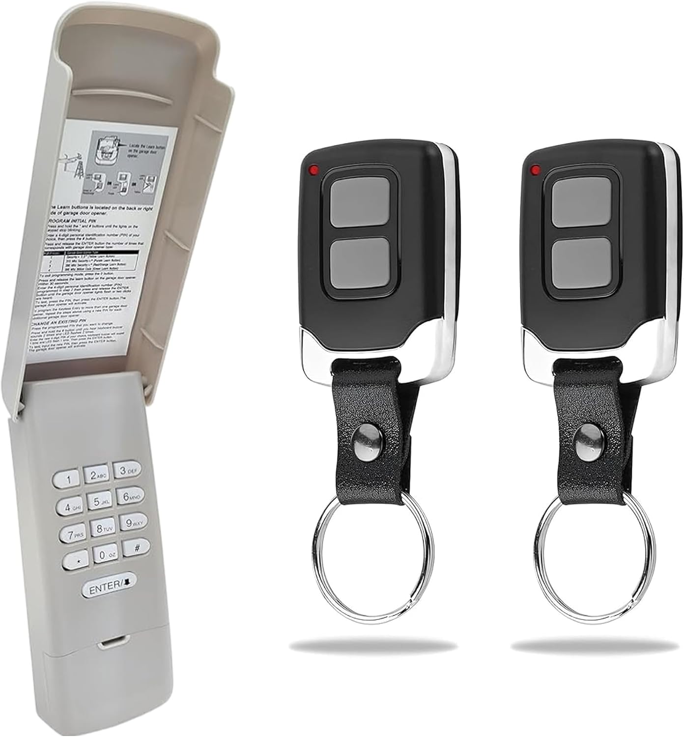 Garage Door Opener Keypad with 2 Remotes - Universal Replacement for ...